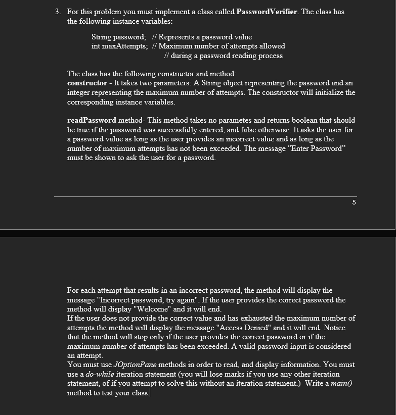 Solved 3. For this problem you must implement a class called | Chegg.com