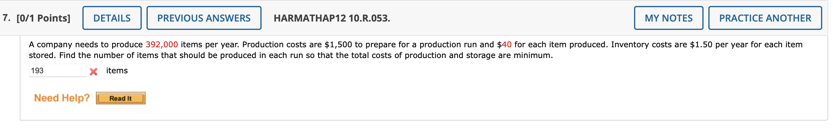 Solved stored. Find the number of items that should be | Chegg.com