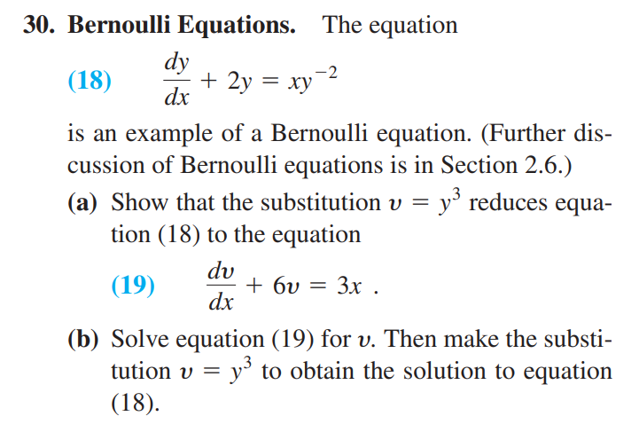 Solved 30. Bernoulli Equations. The equation dxdy+2y=xy−2 is | Chegg.com