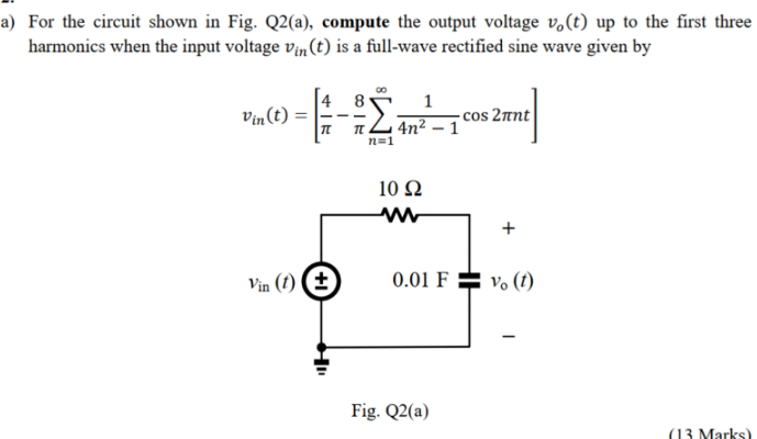 Solved a) For the circuit shown in Fig. Q2(a), compute the | Chegg.com