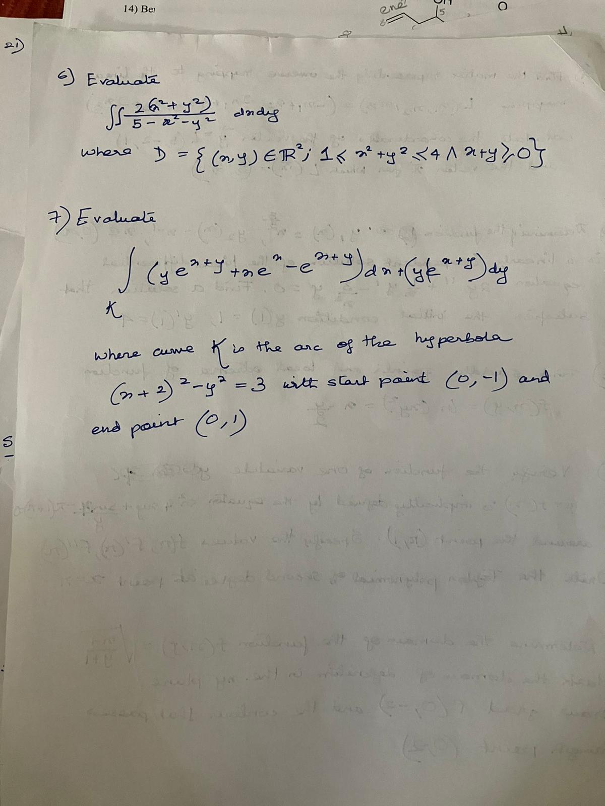 Solved 6) Evaluate ∬5−x2−y22(x2+y2)dxdy where | Chegg.com