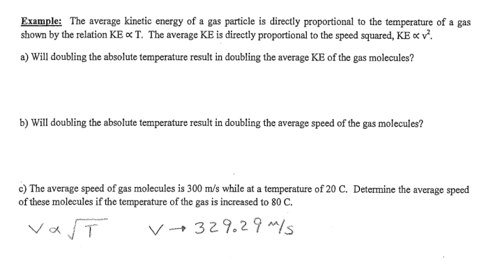Solved Example: The average kinetic energy of a gas particle | Chegg.com