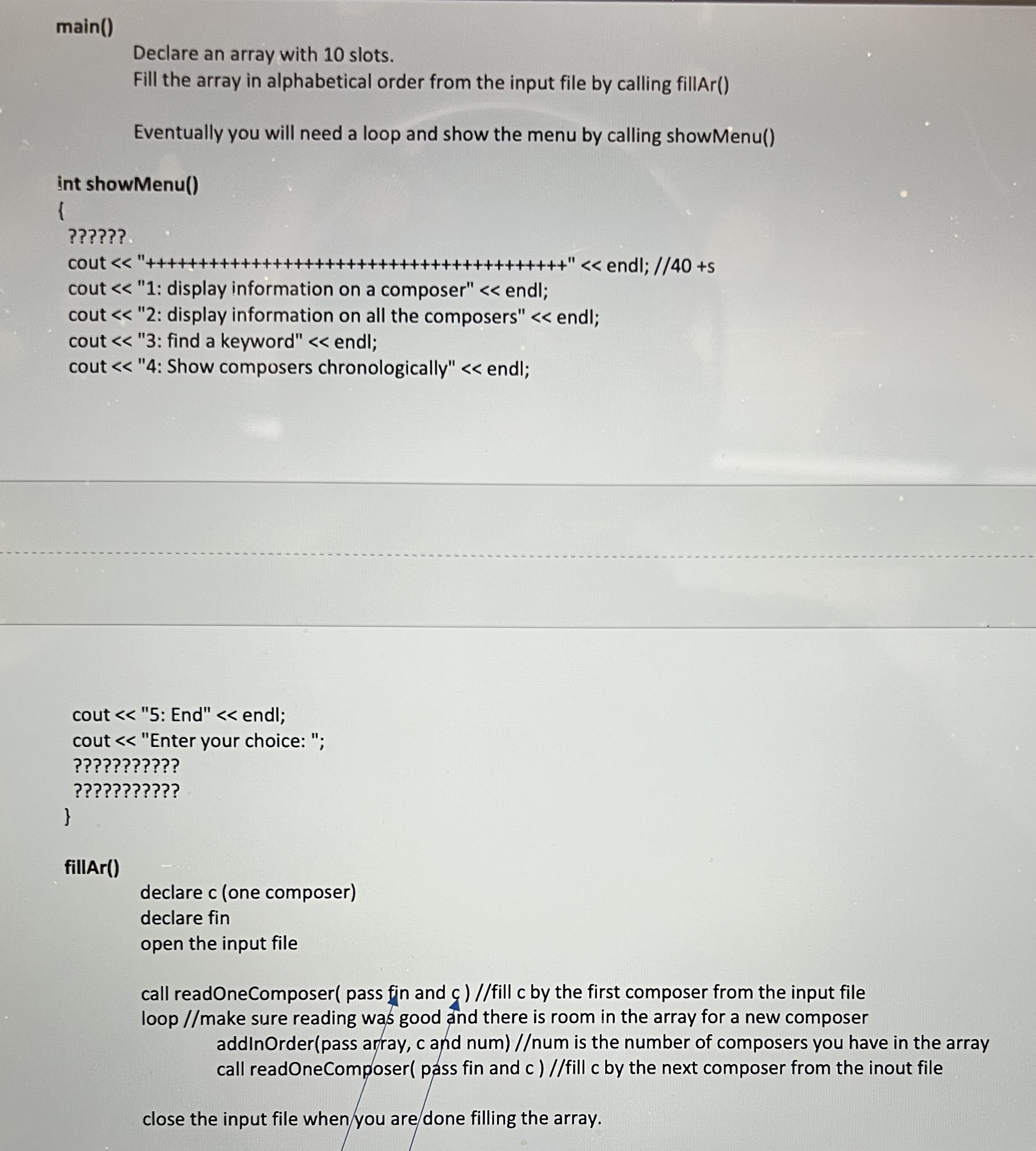 Solved Kazumi Slott CS111 composer.cpp (project) This | Chegg.com