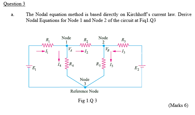 Solved Question3 a. The Nodal equation method is based | Chegg.com