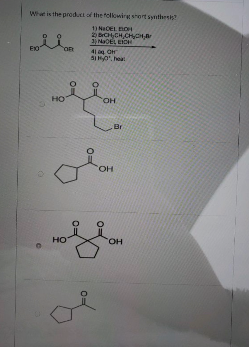 Solved What is the product of the following short synthesis? | Chegg.com
