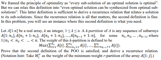 Solved We framed the principle of optimality as “every | Chegg.com
