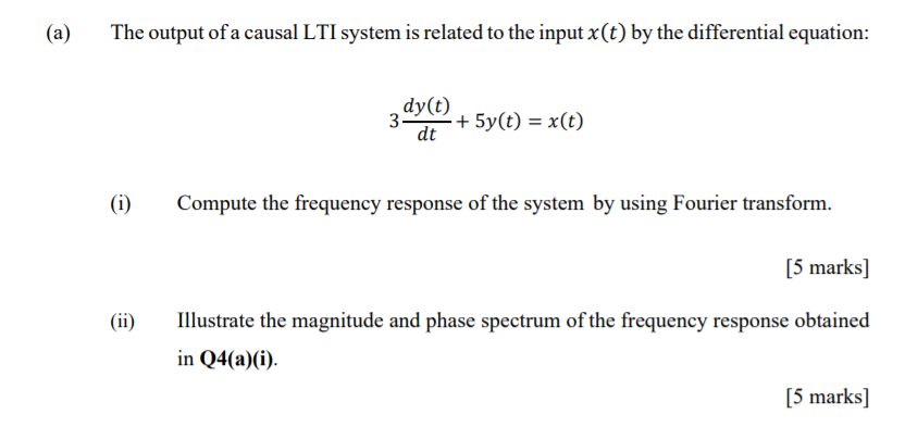 Solved (a) The output of a causal LTI system is related to | Chegg.com