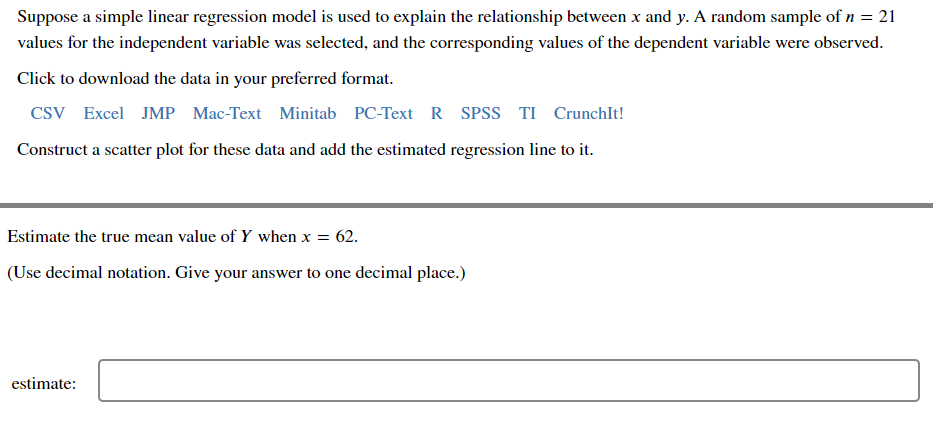 Solved Suppose a simple linear regression model is used to | Chegg.com