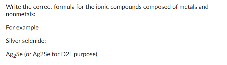 Solved Write the correct formula for the ionic compounds | Chegg.com