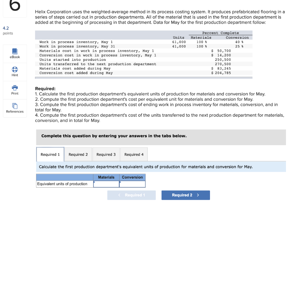 Solved 4.2 points eBook Hint Print References Helix | Chegg.com