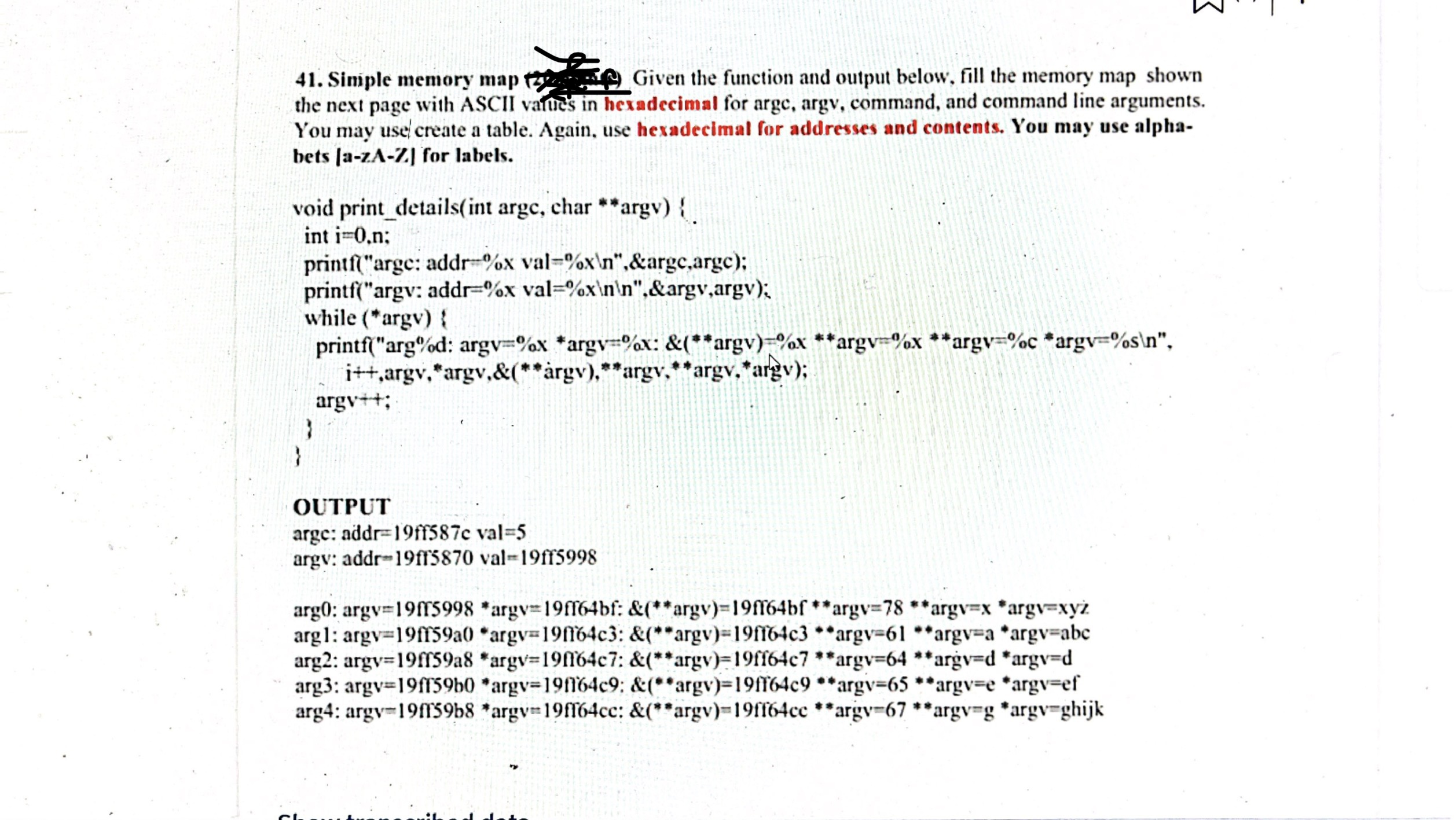 41. Simple memory map (2z) Given the function and | Chegg.com