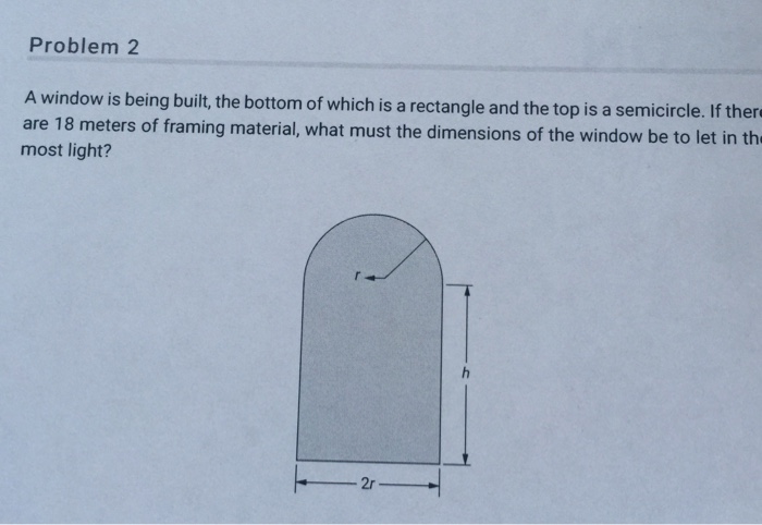 Solved A window is being built, the bottom of which is a | Chegg.com