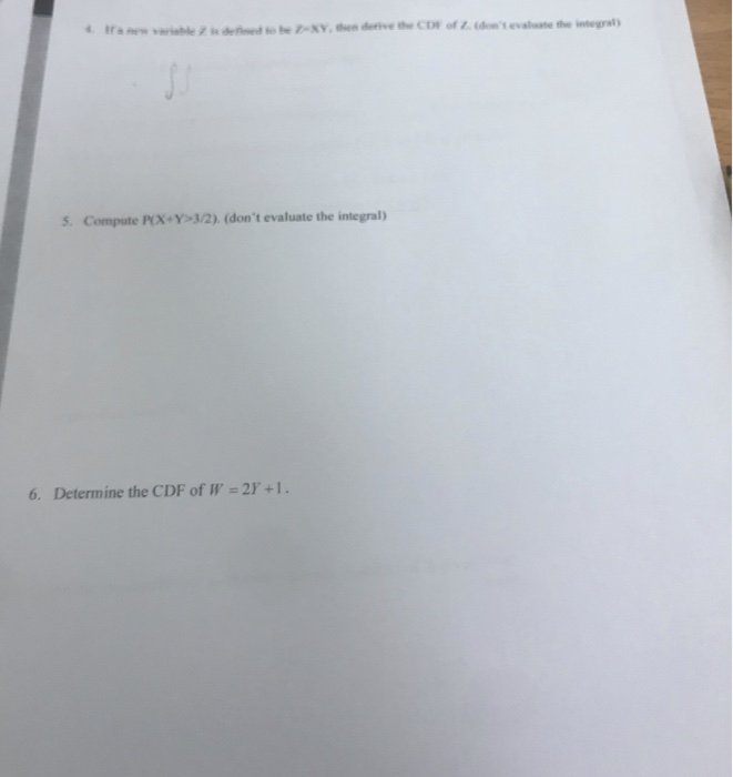 Solved Question (2): The joint probability density function | Chegg.com