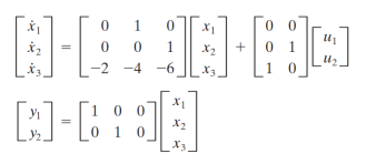 Solved Obtain the transfer function matrix G(s) of the | Chegg.com