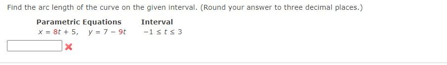 Solved Find the arc length of the curve on the given | Chegg.com
