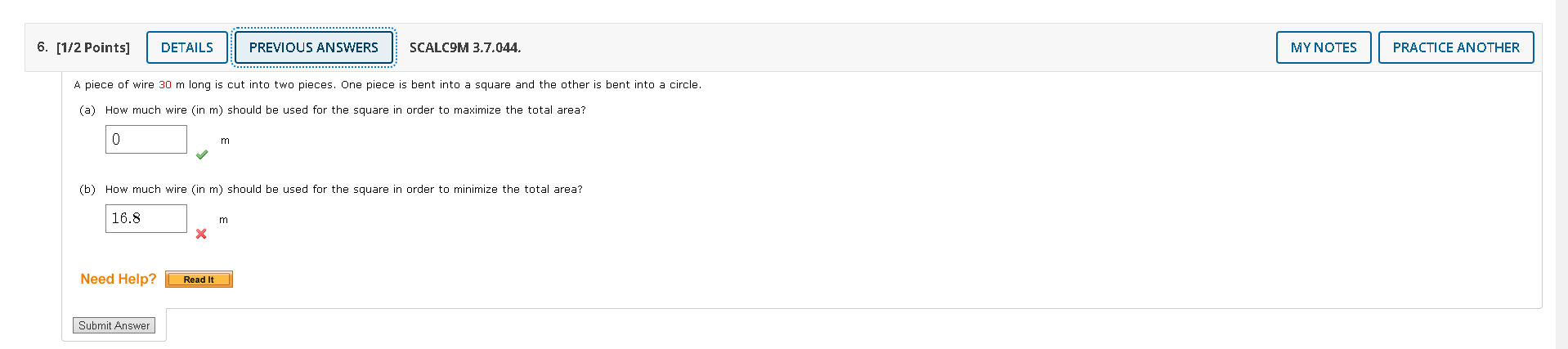 Solved A piece of wire 30 m long is cut into two pieces. One | Chegg.com
