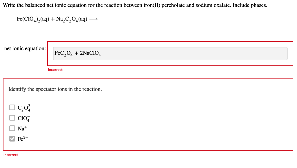 Solved Write the balanced net ionic equation for the | Chegg.com