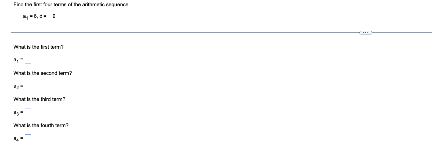 Solved Find the first four terms of the arithmetic sequence. | Chegg.com