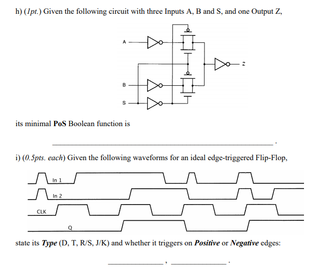 Solved h) (Ipt.) Given the following circuit with three | Chegg.com