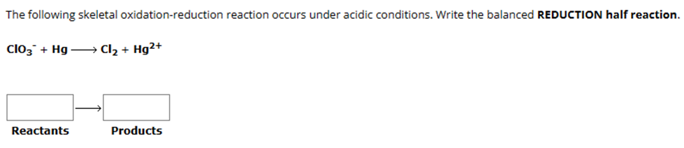 Solved The following skeletal oxidation-reduction reaction | Chegg.com