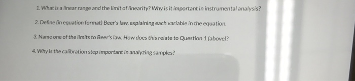 Solved What Is A Linear Range And The Limit Of Linearity