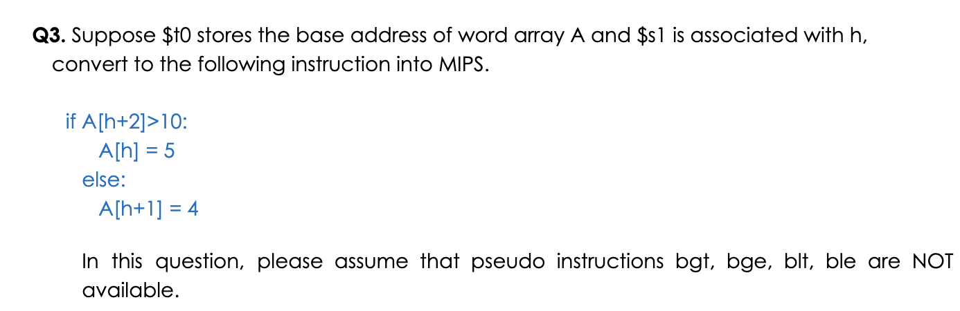 Solved Q3. Suppose $+0 stores the base address of word array | Chegg.com