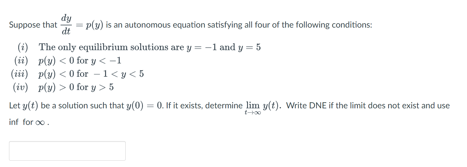Solved Suppose that dydt=p(y) ﻿is an autonomous equation | Chegg.com