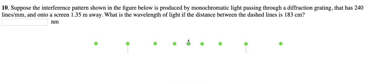 Solved 10. Suppose the interference pattern shown in the | Chegg.com