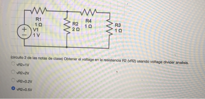 Solved Obtener el voltage en la resistencia R2 (vR2) | Chegg.com