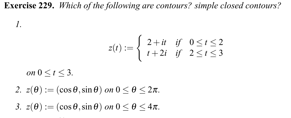 Solved Exercise 229. Which of the following are contours? | Chegg.com