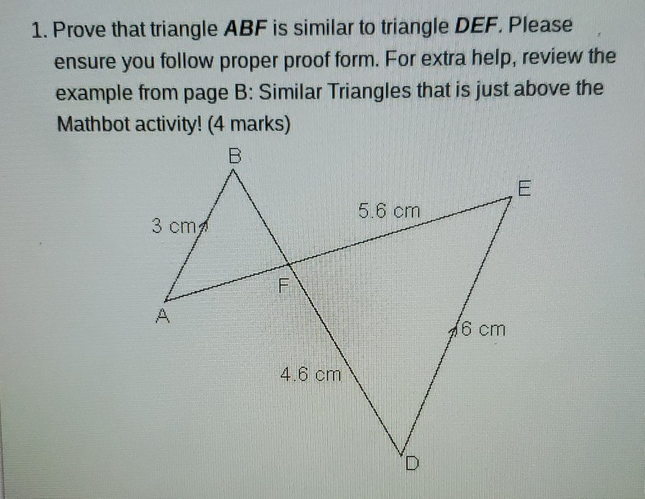 Solved 1. Prove that triangle ABF is similar to triangle | Chegg.com