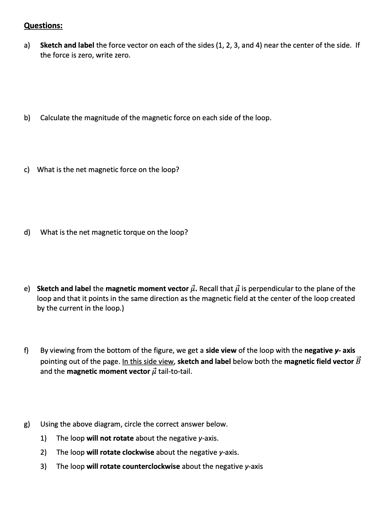 Solved AM:5. Torque on a Rectangular Current Loop in a | Chegg.com