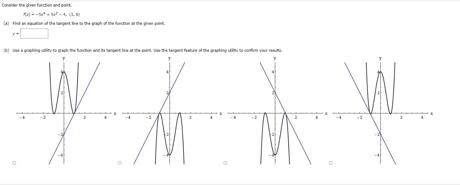 Solved Consider the given function and point. f(x) = −5x4 + | Chegg.com