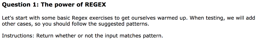 Solved Question 1: The power of REGEX Let's start with some | Chegg.com