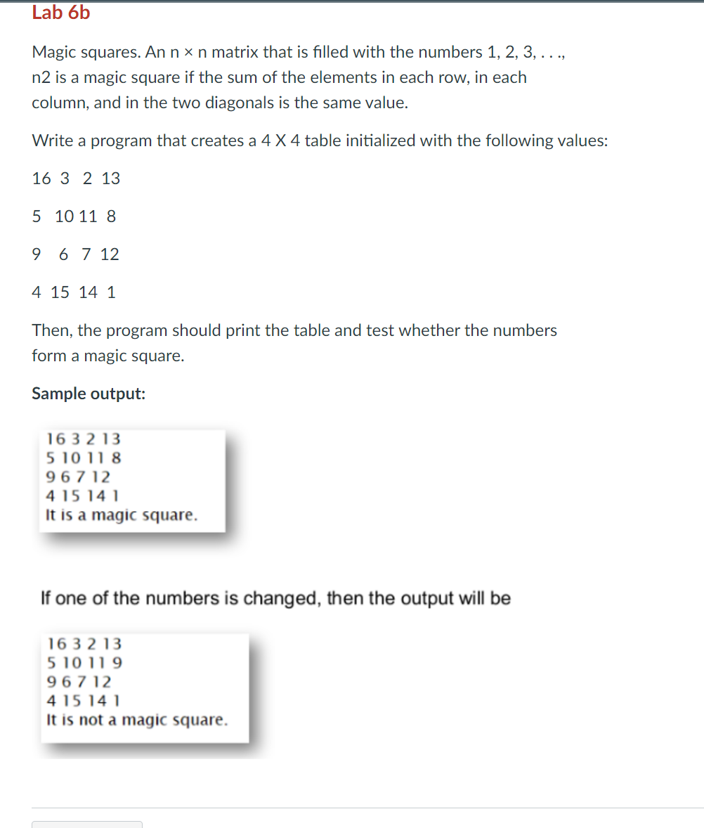 Solved Magic squares. An n × n matrix that is filled with | Chegg.com