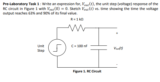 Solved Pre-Laboratory Task 1: Write an expression for, Vout | Chegg.com