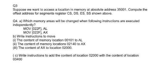 Solved Microprocessor HW # 1 Assume 8086 registers values | Chegg.com