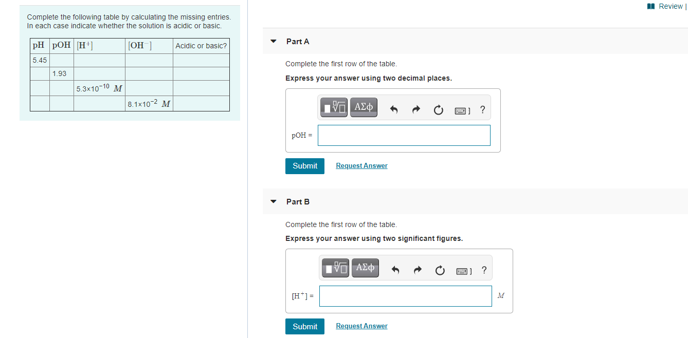 Solved Review Complete the following table by calculating | Chegg.com