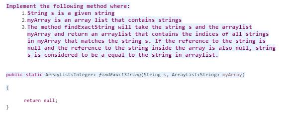 Solved Implement the following method where: 1. String s is | Chegg.com