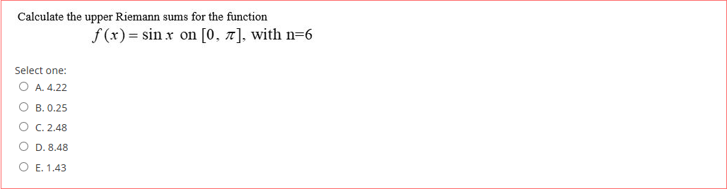 Solved Calculate the upper Riemann sums for the function | Chegg.com