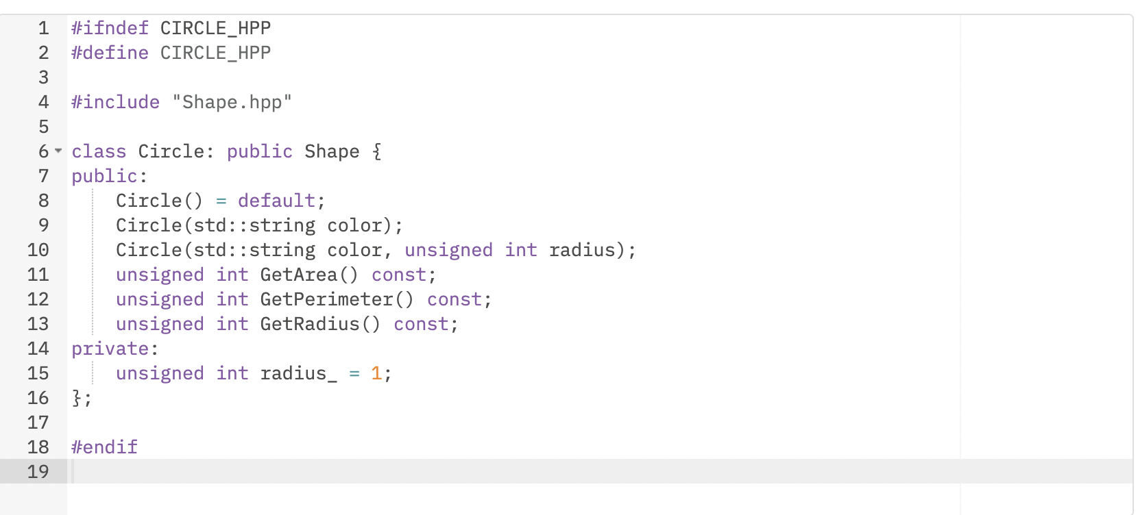 Solved Data members:In today's exercise, you'll implement | Chegg.com Solved Data members:In today's exercise, you'll implement | Chegg.com