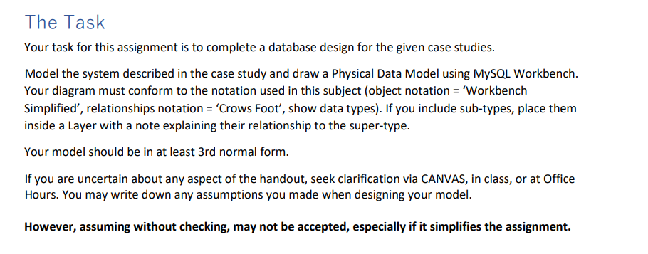 Solved The Task Your task for this assignment is to complete | Chegg.com