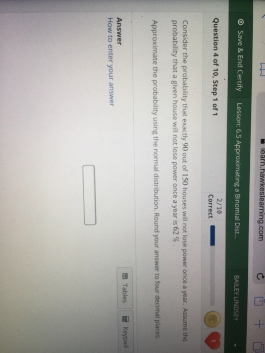 Solved learn.hawkeslearning.com O Save & End Certify Lesson: | Chegg.com