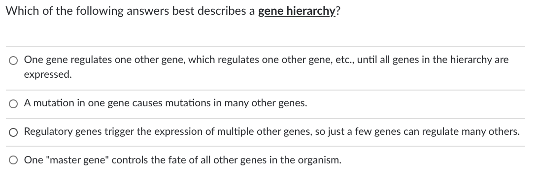 Solved Which of the following answers best describes a gene | Chegg.com