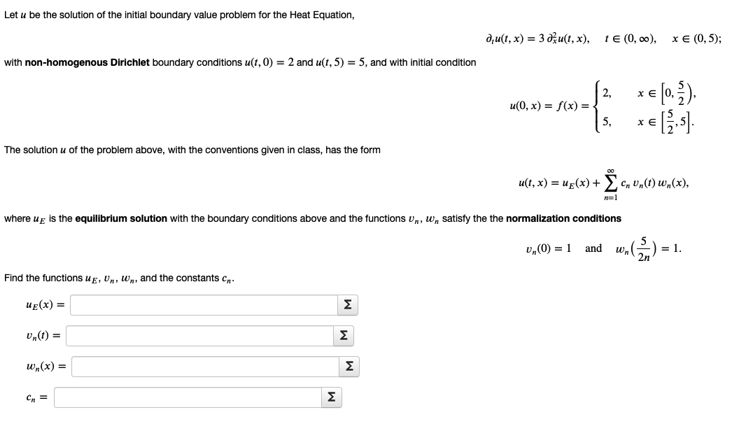 Solved Let U Be The Solution Of The Initial Boundary Value