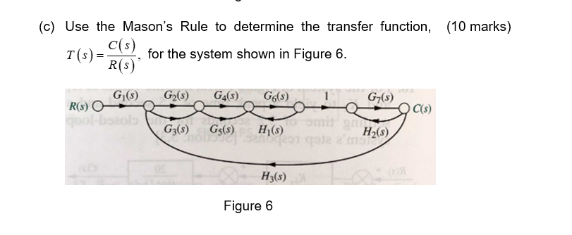Solved 'c) Use the Mason's Rule to determine the transfer | Chegg.com