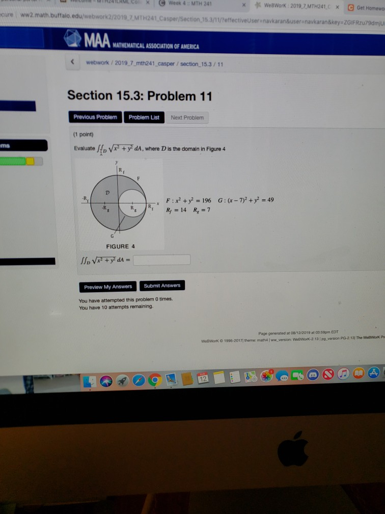 Solved ILRML Co X C Week 4 MTH 241 *WeBWork: 2019 7 MTH241 C | Chegg.com