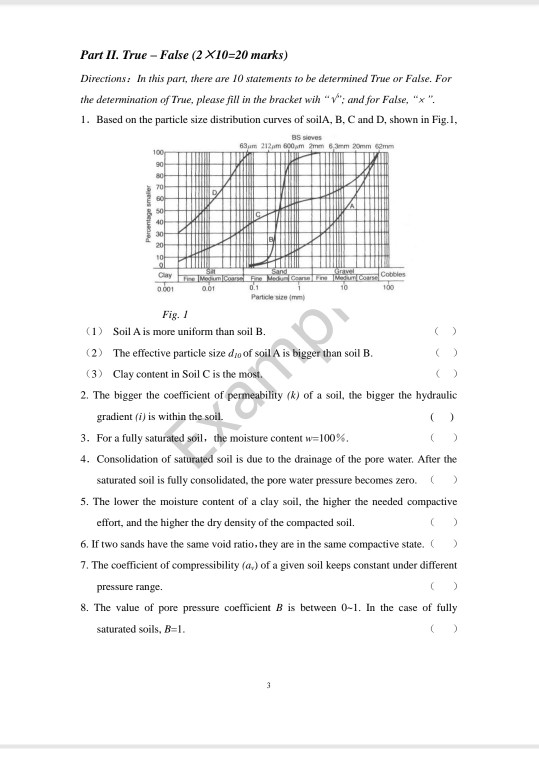 Solved Part II. True - False (2 X10=20 marks) Directions: In | Chegg.com