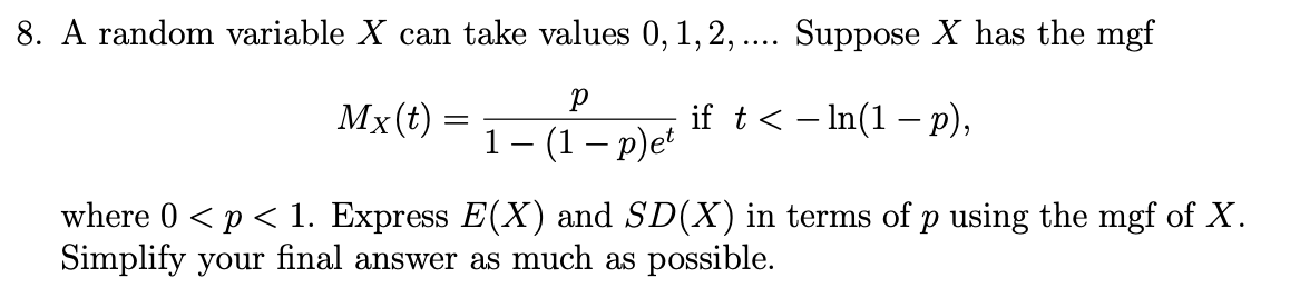Solved A random variable x ﻿can take values 0,1,2,dots. | Chegg.com