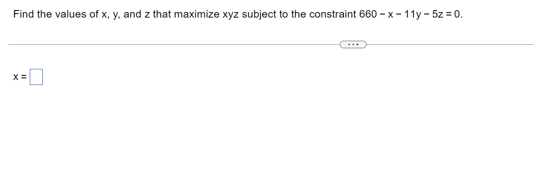 Find the values of x,y, and z that maximize xyz | Chegg.com